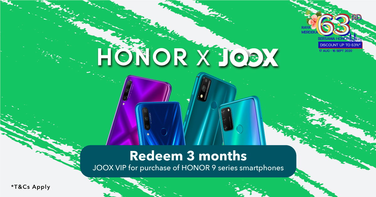 Get 3 Months VIP Access On JOOX For Free With HONOR's Merdeka Campaign ...
