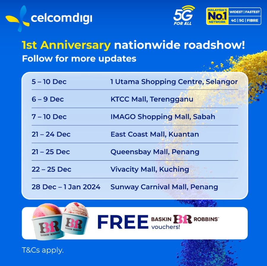 CelcomDigi Organises Nationwide Roadshow IN Conjunction With 1st ...